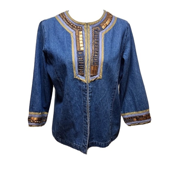 indigo moon | Jackets & Coats | Indigo Moon Womens Denim Blazer Jacket ...